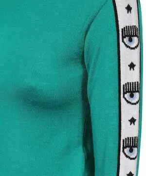 CHIARA FERRAGNI Long Sleeve Crewneck Knitted Jumper With Pattern