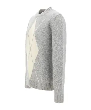 Eleventy Argyle Patterned Crew Neck Sweater