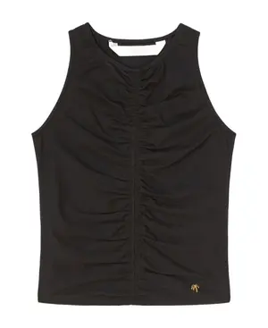 Palm Angels Ruched Stretch-cotton Tank Top