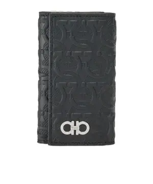 FERRAGAMO Gancini Logo Key Bag - Black