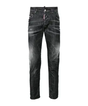 Dsquared2 Skater Distressed Straight-leg Jeans - Black