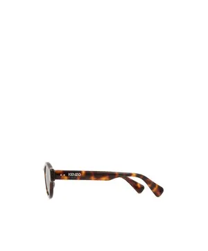 Kenzo Logo Round Frame Sunglasses - Gray