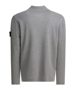 Stone Island Long-sleeve Knit Polo Shirt - Grey