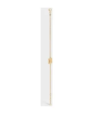 Celine Alphabet B Bracelet In Brass With Gold Finish