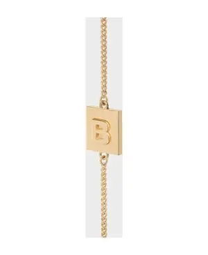 Celine Alphabet B Bracelet In Brass With Gold Finish