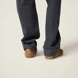 Miu Miu Logo Detailed Wide-leg Trousers