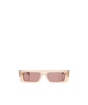 Balmain B.army Iii Rectangle Frame Sunglasses - Beige