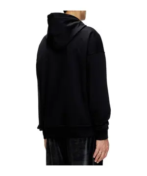 DIESEL® S-rob Logo Printed Drawstring Hoodie - Black