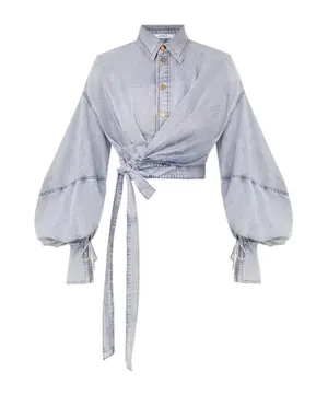 Zimmermann Rebellion Wrap Denim Top