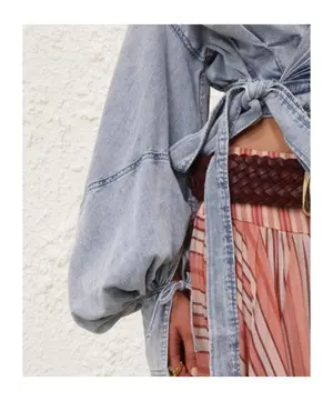 Zimmermann Rebellion Wrap Denim Top