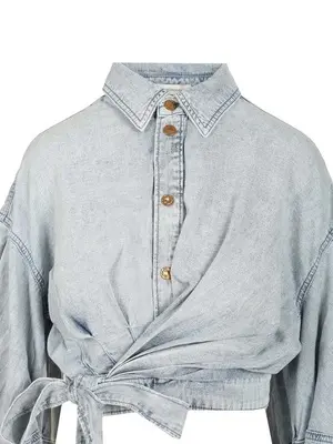 Zimmermann Rebellion Denim Wrap Top