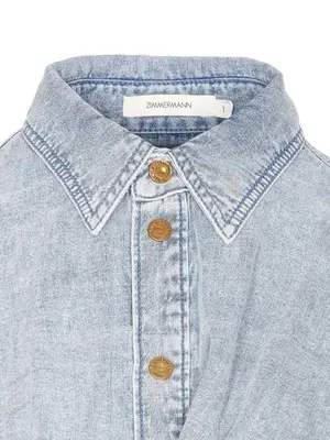 Zimmermann Rebellion Denim Wrap Top
