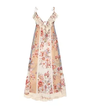 Zimmermann Awaken Lace Trim Maxi Dress - Spliced Print