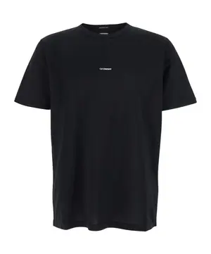 C.P. COMPANY Gasato Short Sleeved Logo Jersey T-shirt - Black