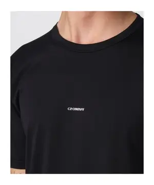 C.P. COMPANY Gasato Short Sleeved Logo Jersey T-shirt - Black