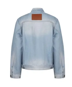 Victoria Beckham Cropped Denim Trucker Jacket - Blue