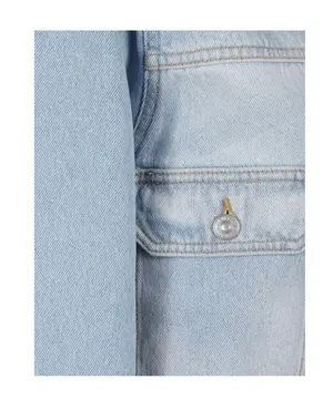 Victoria Beckham Cropped Denim Trucker Jacket - Blue