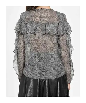 Elisabetta Franchi Sheer Blouse With Ruffled Hem