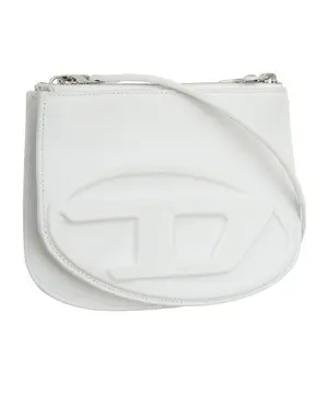 DIESEL® Logo Embossed Zipped Shoulder Bag - White