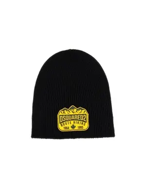 Dsquared2 Logo Patch Beanie - Black