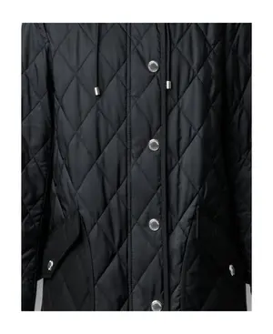 Burberry Roxby Diamond-quilted Mid-length Coat With Drawstring Hood
