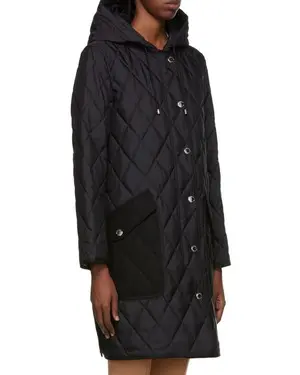 Burberry Roxby Diamond-quilted Mid-length Coat With Drawstring Hood
