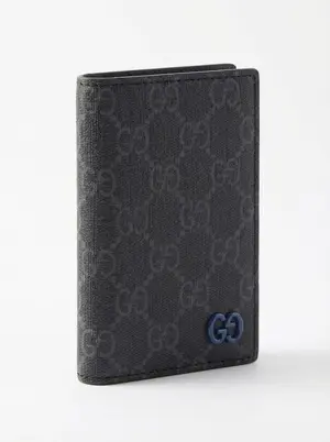 Gucci Blue Interior Gg Long Card Case - Black Blue
