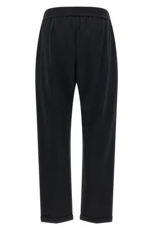Brunello Cucinelli Embellished Drawstring Track Trousers - Black