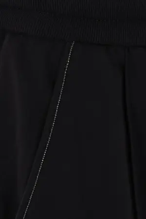 Brunello Cucinelli Embellished Drawstring Track Trousers - Black
