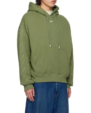 Off-White Logo Printed Drawstring Hoodie