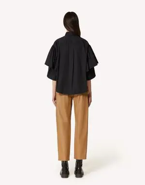 Red Valentino Leather Straight Leg Pants