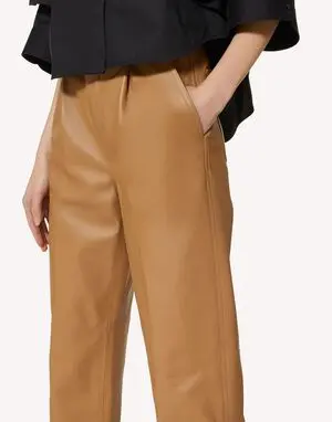 Red Valentino Leather Straight Leg Pants