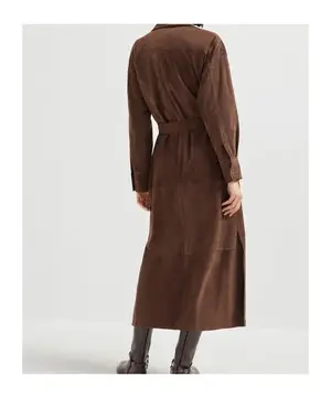 Brunello Cucinelli Belted Suede Shirt Dress - Multicolor