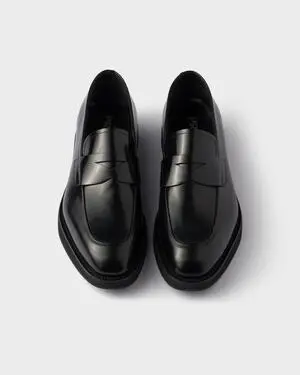 Prada Brushed Leather Loafers