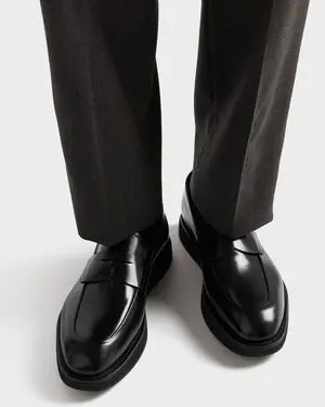 Prada Brushed Leather Loafers