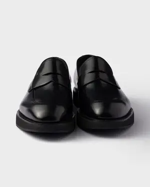 Prada Brushed Leather Loafers