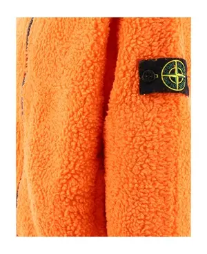 Stone Island Logo Patch Hooded Fleece Jacket