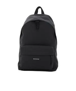 Balenciaga Logo Zipped Backpack - Black