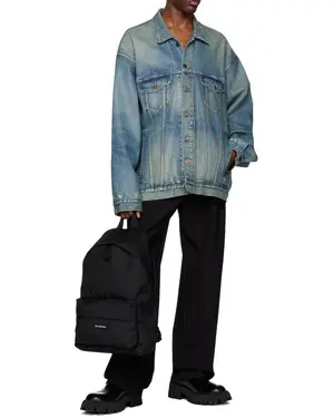 Balenciaga Logo Zipped Backpack