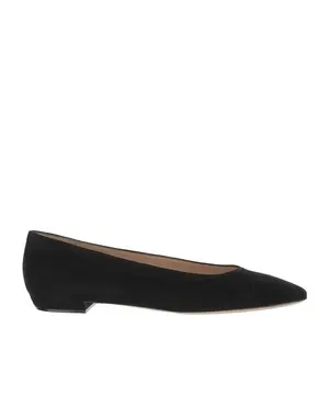 GIANVITO ROSSI Almond Toe Flats - Black