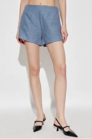 Posse Button-detail Linen Tailored Shorts