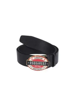 Dsquared2 Logo Plaque Buckled Belt - Black
