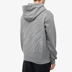Off-White Wave Print Cotton Hoodie
