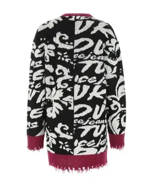 Versace Distressed V-neck Cardigan