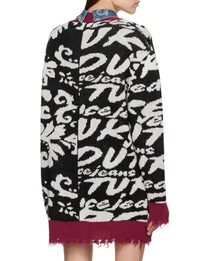 Versace Distressed V-neck Cardigan