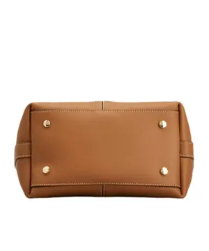 TOD'S Logo Engraved Mini Shopping Bag - Brown