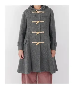 Comme Des Garçons Long Sleeved Hooded Coat With Toggle Fastening