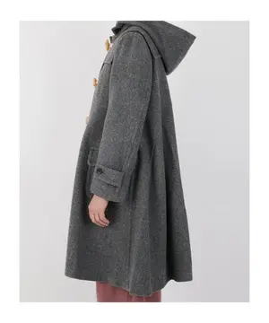 Comme Des Garçons Long Sleeved Hooded Coat With Toggle Fastening