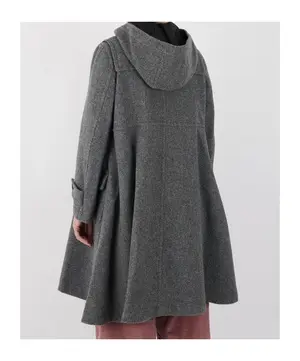 Comme Des Garçons Long Sleeved Hooded Coat With Toggle Fastening
