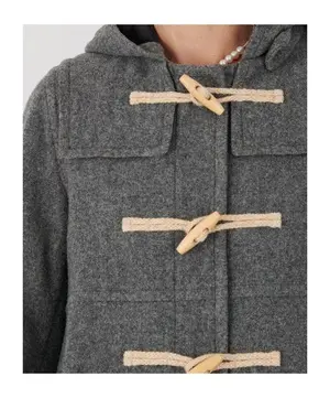 Comme Des Garçons Long Sleeved Hooded Coat With Toggle Fastening
